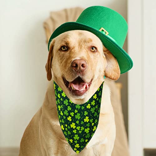 St. Patrick's Day Dog Bandanas: Holiday Puppy Bandanas Pet Party Scarf Triangle Bibs Handkerchief for Small Medium Large Breed Dogs Gift