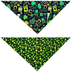 St. Patrick's Day Dog Bandanas: Holiday Puppy Bandanas Pet Party Scarf Triangle Bibs Handkerchief for Small Medium Large Breed Dogs Gift