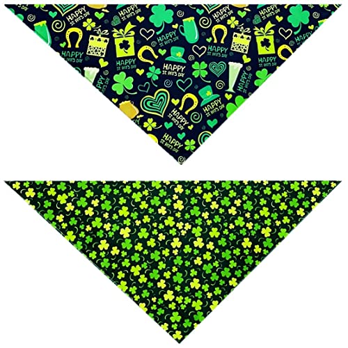 St. Patrick's Day Dog Bandanas: Holiday Puppy Bandanas Pet Party Scarf Triangle Bibs Handkerchief for Small Medium Large Breed Dogs Gift