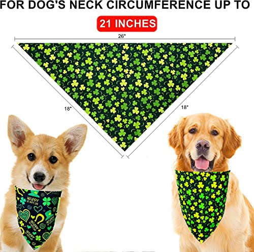 St. Patrick's Day Dog Bandanas: Holiday Puppy Bandanas Pet Party Scarf Triangle Bibs Handkerchief for Small Medium Large Breed Dogs Gift