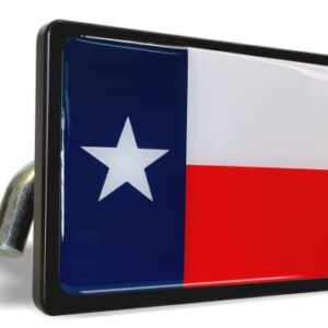 Texas State Flag Domed Artwork - Premium Quality Anodized Billet Aluminum UV Resistant Metal Trailer/Tow Hitch Cover for 2" Receivers, Luxury Product for Truck, SUV or Car