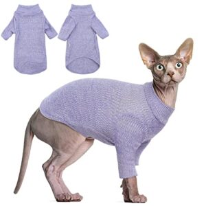 dentrun sphynx hairless cats shirt pullover kitten t-shirts, breathable cat wear turtleneck sweater adorable cat's clothes vest pajamas jumpsuit