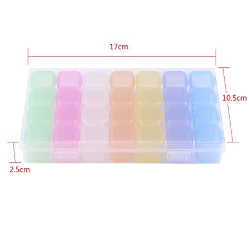 LIZEALUCKY 28 Grids Plastic Storage Box Jewelry Organizer Storage Embroidery Storage Boxes Nail Art Tools Display Storage Case