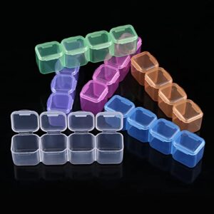 LIZEALUCKY 28 Grids Plastic Storage Box Jewelry Organizer Storage Embroidery Storage Boxes Nail Art Tools Display Storage Case