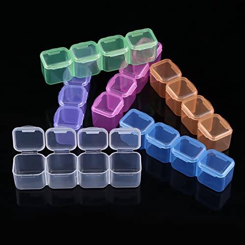 LIZEALUCKY 28 Grids Plastic Storage Box Jewelry Organizer Storage Embroidery Storage Boxes Nail Art Tools Display Storage Case