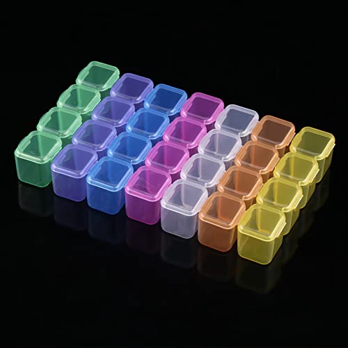 LIZEALUCKY 28 Grids Plastic Storage Box Jewelry Organizer Storage Embroidery Storage Boxes Nail Art Tools Display Storage Case