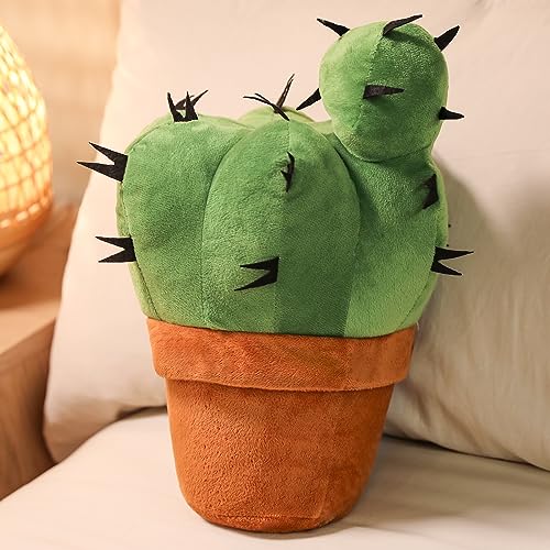 Cactus Shape Pillow-3D Throw Pillow Sofa Cactus Shaped Pillow Plush Cactus Decorative Pillow Office Bed Cushion for Couch Sofa Living Room Home Decor for Plant Lovers, Garden Lovers (15.7 inch)