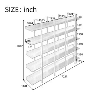 Lifeand 5-Tier Bookshelf Home Office Open Bookcase,Vintage Industrial Style Shelf with Metal Frame, MDF Board,Brown