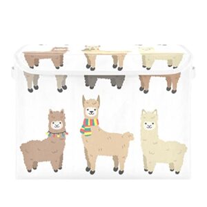 innewgogo llamas storage bins with lids for organizing collapsible storage boxes with handles oxford cloth storage cube box for toys