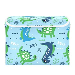 innewgogo cute dinosaur storage bins with lids for organizing storage bin with handles oxford cloth storage cube box for toys