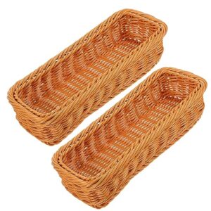 hemoton 2 pcs wicker storage baskets woven shelf baskets set for storage organizing handmade decorative storage bin for bedroom closet