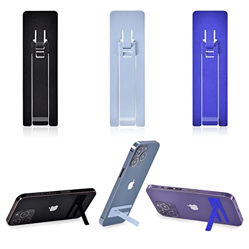 pemedo Slim Cell Phone Stands Vertical and Horizontal Phone Kickstand Angle Adjustable Cell Phone Stand (Black+Blue+Purple)