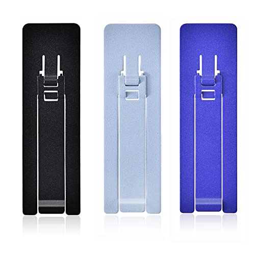 pemedo Slim Cell Phone Stands Vertical and Horizontal Phone Kickstand Angle Adjustable Cell Phone Stand (Black+Blue+Purple)