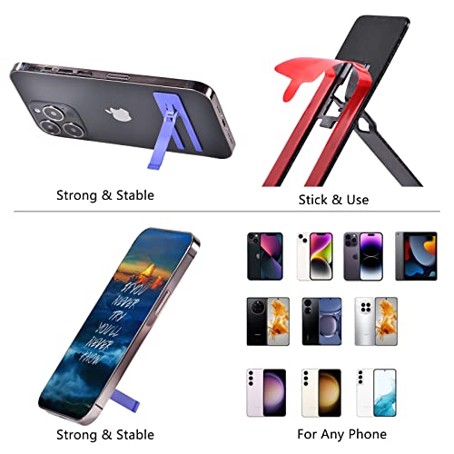 pemedo Slim Cell Phone Stands Vertical and Horizontal Phone Kickstand Angle Adjustable Cell Phone Stand (Black+Blue+Purple)