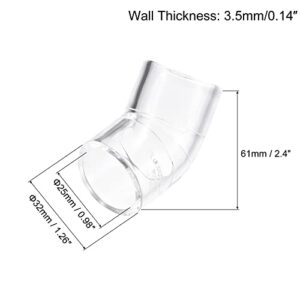 uxcell 4Pcs Clear Elbow Fitting, 25mm/0.98" 2 Way Acrylic Elbow 45 Degree Pipe Fitting Adapter for Connecting Water Pipes