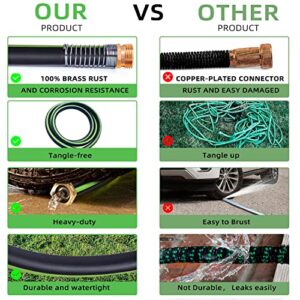 150 ft Hybrid Garden Hose – No Kink,Heavy Duty,Lightweigh Flexible,Leakproof Water Hose – 5/8 in ID,3/4"Solid Brass Connectors - Rubber Car Hoses Pipe for outdoor Watering& Washing,600 Burst PSI