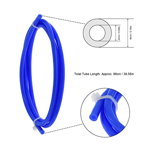 PTFE Tubing 2mm ID 4mm OD Printing Tube 3D Printer Filament Tube 2mm ID 4mm OD Set Kit with Cutter Blue