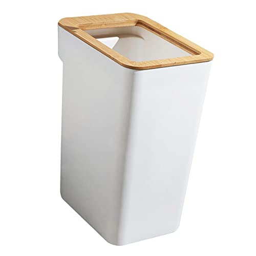 PETSOLA Trash Bin Waste Bins Garbage Can Without Lid Wastebasket Trash Can for Home Bedroom, White 7L