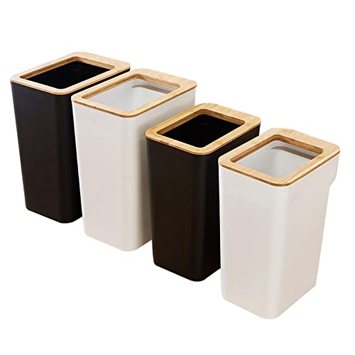 PETSOLA Trash Bin Waste Bins Garbage Can Without Lid Wastebasket Trash Can for Home Bedroom, White 7L