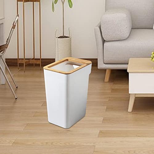 PETSOLA Trash Bin Waste Bins Garbage Can Without Lid Wastebasket Trash Can for Home Bedroom, White 7L