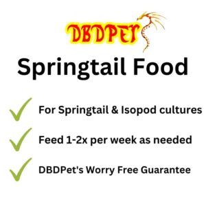 DBDPet Springtail Food (4oz Bottle) - Food for Springtail & Isopod Cultures - Explode Your Springtail Culture's Growth with Our Springtail Food