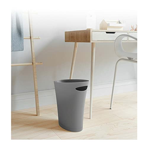 Umbra Skinny Stylish and Compact Trash Can with Open Top, Built-in Handle and Narrow Footprint (2-Gallon (7.5L), Charcoal) (5-Pack)