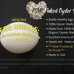 ESVK Chicken and Bird Feed Calcium Supplement | for Healthy Eggs Natural Flaked Oyster Shell - 8 Pounds (Pack of 1) | Made in USA