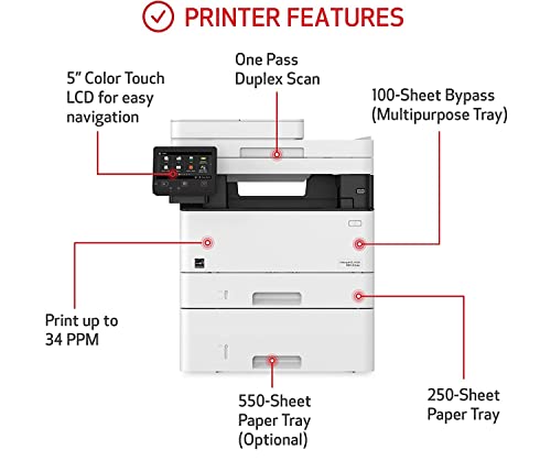 RT MF452dw Wireless Office Check Printer Bundle with 1 OEM Modified CRG 057 MICR Toner Cartridge for Printing Small Business and Personal Checks (2 Items)