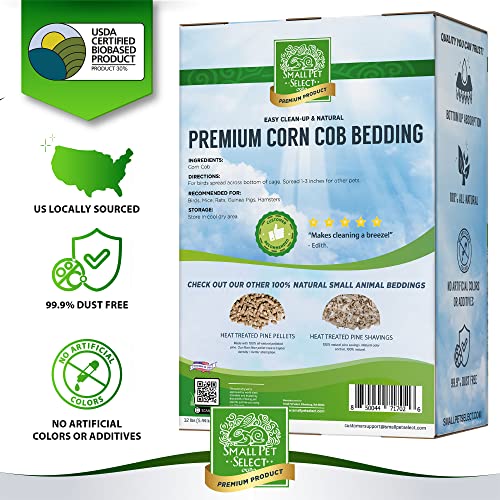 Small Pet Select 100% Natural Corn Cob Bedding for Pets Small Animal & Bird Cage Litter Safe for Hamsters, Guinea Pigs & More -12lb