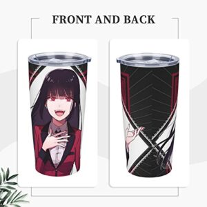 Kakegurui Jabami Yumeko Stainless steel insulation cup with straw cup lid double-layer vacuum insulation coffee cup can be placed in the car for office home