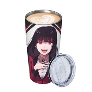 Kakegurui Jabami Yumeko Stainless steel insulation cup with straw cup lid double-layer vacuum insulation coffee cup can be placed in the car for office home