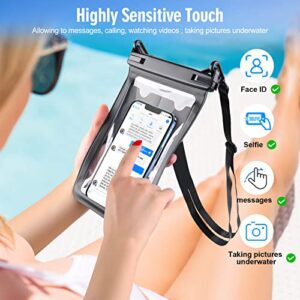 Extra Large Waterproof Phone Pouch, 2 Pcs IPX8 Universal Water Proof Phone Case for iPhone Samsung Galaxy, Plastic Cell Phone Dry Bag with Half-Height Pocket & Card Pocket, Up to 10.5"