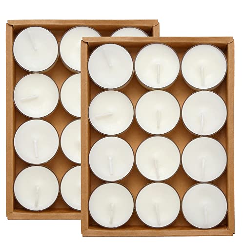 LJQizn 24pcs Natural Soy Tealight Candles Handmade Decorative Unscented Pure Soy Tea Lights（ Perfect for Birthday Party,Wedding, Spa, Home Decor