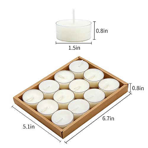 LJQizn 24pcs Natural Soy Tealight Candles Handmade Decorative Unscented Pure Soy Tea Lights（ Perfect for Birthday Party,Wedding, Spa, Home Decor