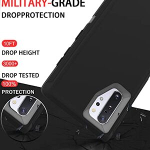 Guirble for Samsung Galaxy Note 10 Plus Case,Shockproof Dropproof Galaxy Note 10 Plus Case,Heavy Duty Protective for Samsung Note 10 Plus Case 6.8 Inch(Black/Gray)