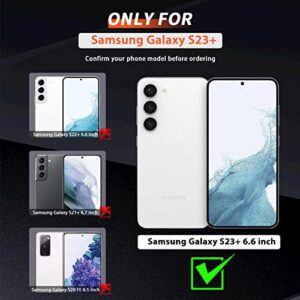 Military Grade Drop Protection Case For Samsung Galaxy S23 Plus with (2Pcs Tempered Glass Screen Protector+1Pcs Camara Lens Protector), Heavy-Duty Tough Rugged Full body Shockproof Hybrid cover