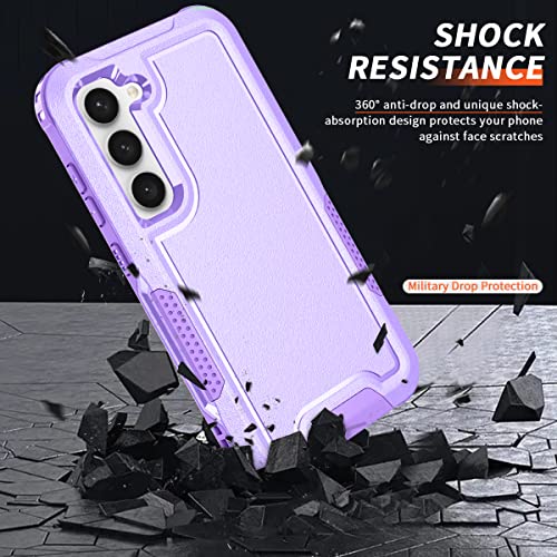 Military Grade Drop Protection Case For Samsung Galaxy S23 Plus with (2Pcs Tempered Glass Screen Protector+1Pcs Camara Lens Protector), Heavy-Duty Tough Rugged Full body Shockproof Hybrid cover