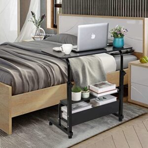 Laptop Desk Removable and Adjustable Height Table for Bedroom Bedside Table Lazy Sofa Table Minimalist Office Desk Home Student Writing Desk Desk, Small Standing Desk with Storage TV Tray Table.Black