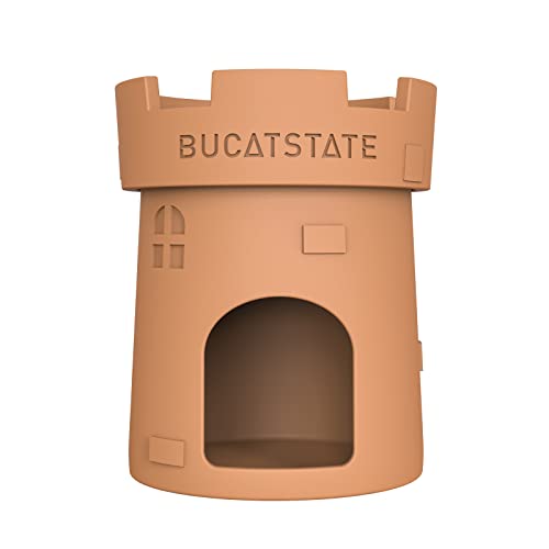 BUCATSTATE Ceramic Hamster Hideout, Castle Shape Hamster House and Cool Nest for Dwarf Hamster Gerbil Mice Golden Bear and Other Small Pets