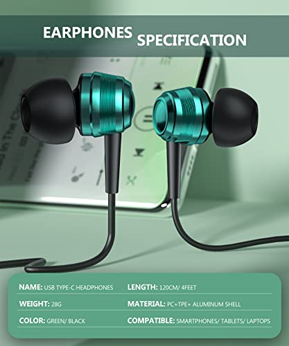 USB C Headphones, Wired Earbuds for iPhone 15 Plus, Samsung S23 Ultra S22 DAC Digital Earphones Stereo Audio in-Ear Headphones with Microphone for iPad 10th Samsung S21 A53 S20 Google Pixel 7 Pro