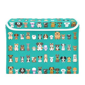 innewgogo different cartoon dogs storage bins with lids for organizing closet organizers with handles oxford cloth storage cube box for living room