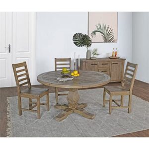 Trent Home Transitional 18" Reclaimed Pine Dining Chair in Weathered Brown