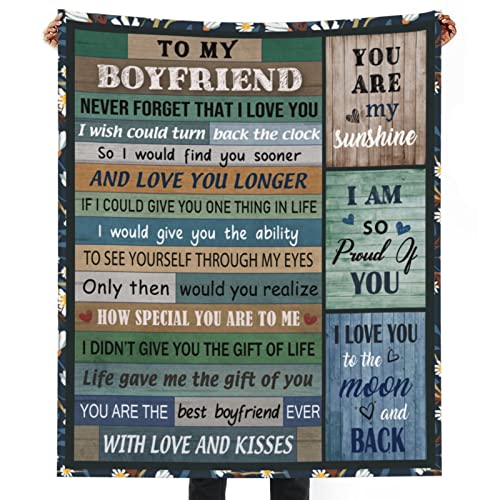 Blanket Gifts for Boyfriend from Girlfriend, Romantic Gifts for Him, I Love You Gifts for Him, Valentines Day Birthday for Boyfriend Soft Throw Blankets 50"x60"