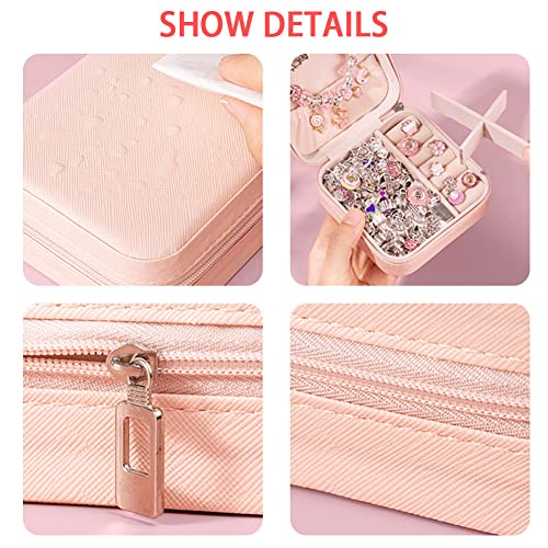 Semyifu Travel Jewelry Case Personalized Jewelry Box Jewelry Travel Organizer Small Jewelry Box for Women, Jewelry Travel Case Earring Organizer Ring Box