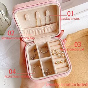 Semyifu Travel Jewelry Case Personalized Jewelry Box Jewelry Travel Organizer Small Jewelry Box for Women, Jewelry Travel Case Earring Organizer Ring Box