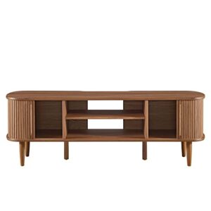 Modway Contour Mid-Century Modern Media TV Stand in Walnut, 15 x 54.5 x 18.5