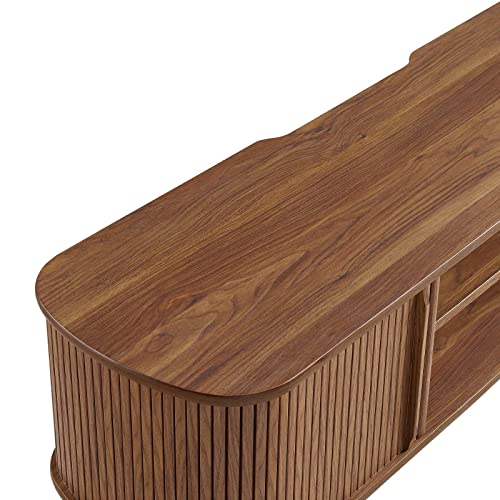 Modway Contour Mid-Century Modern Media TV Stand in Walnut, 15 x 54.5 x 18.5