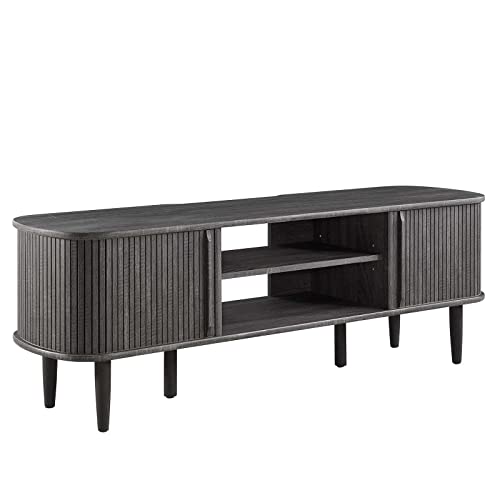 Modway Contour Mid-Century Modern 55" Media TV Stand in Charcoal, 15 x 54.5 x 18.5