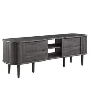 Modway Contour Mid-Century Modern 55" Media TV Stand in Charcoal, 15 x 54.5 x 18.5