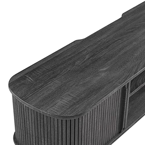 Modway Contour Mid-Century Modern 55" Media TV Stand in Charcoal, 15 x 54.5 x 18.5